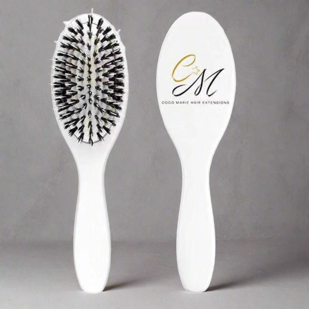 White Wooden On Scalp COCO MARIE Brush | Hair Extension Brush – COCO ...